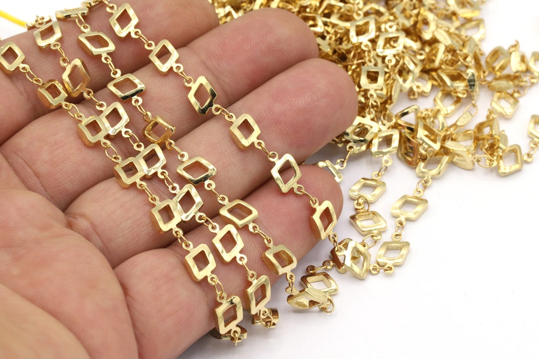 5x8mm 24 K Shiny Gold Plated Chains , Necklace Chains , Drop Chains ...