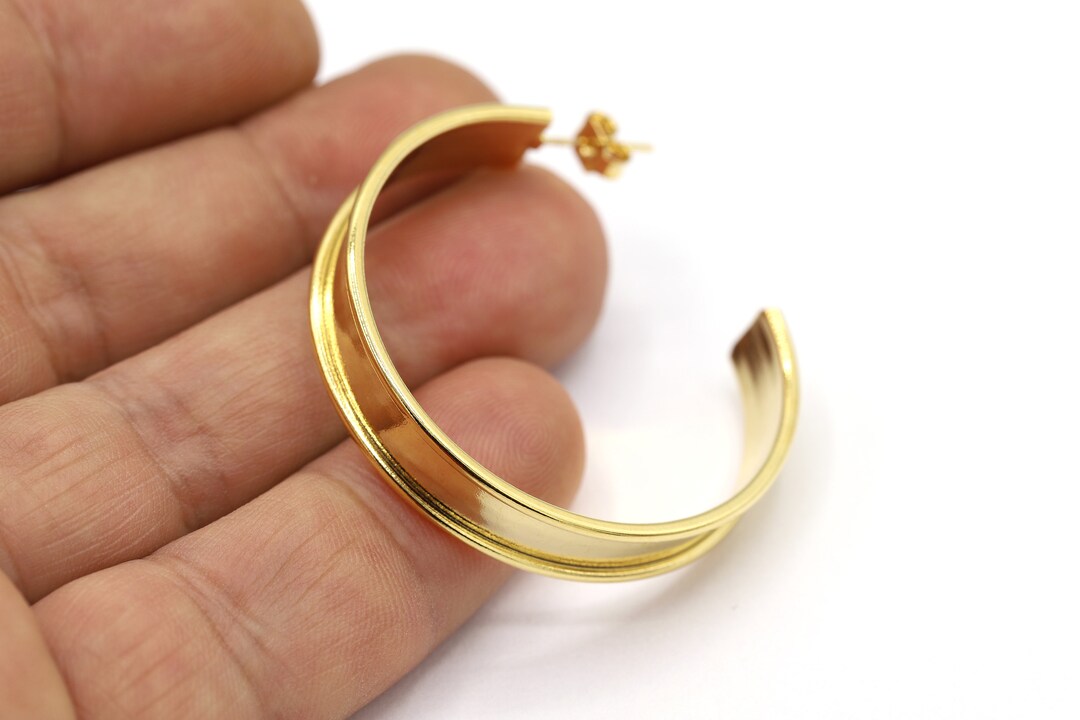 8x100mm 24 K Shiny Gold Plated Cuff Earring, Earring Bangle, Cuff ...