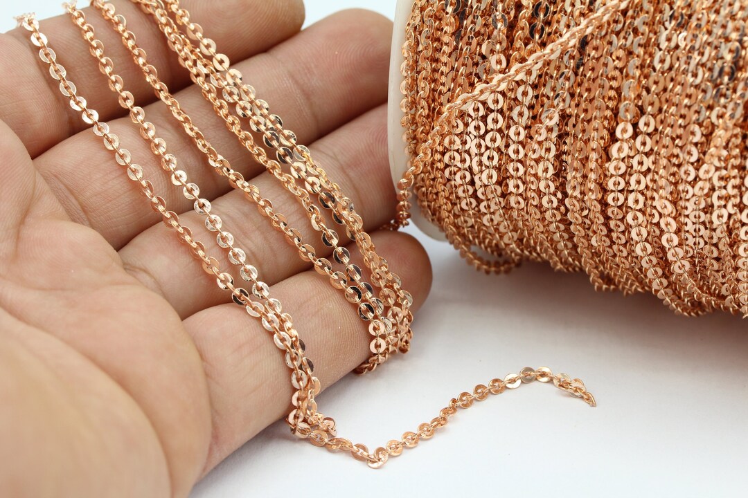 2,5mm Rose Gold Plated Rolo Chains , Soldered Chains , Round Chains ...