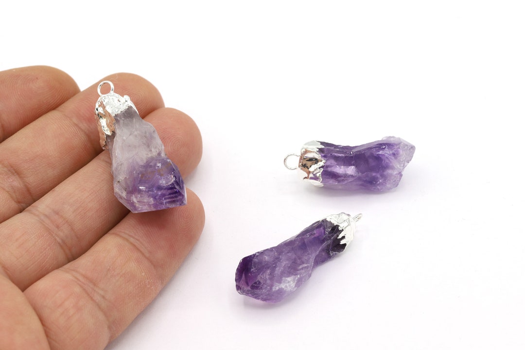 17x41mm Grade AAA Natural Amethyst Pendant , Rated Genuine natural ...