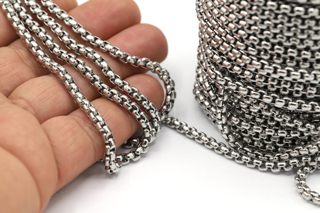 9mm Steel Rectangle Chain, Bulk Chains, Handmade Steel Chains, Necklace ...