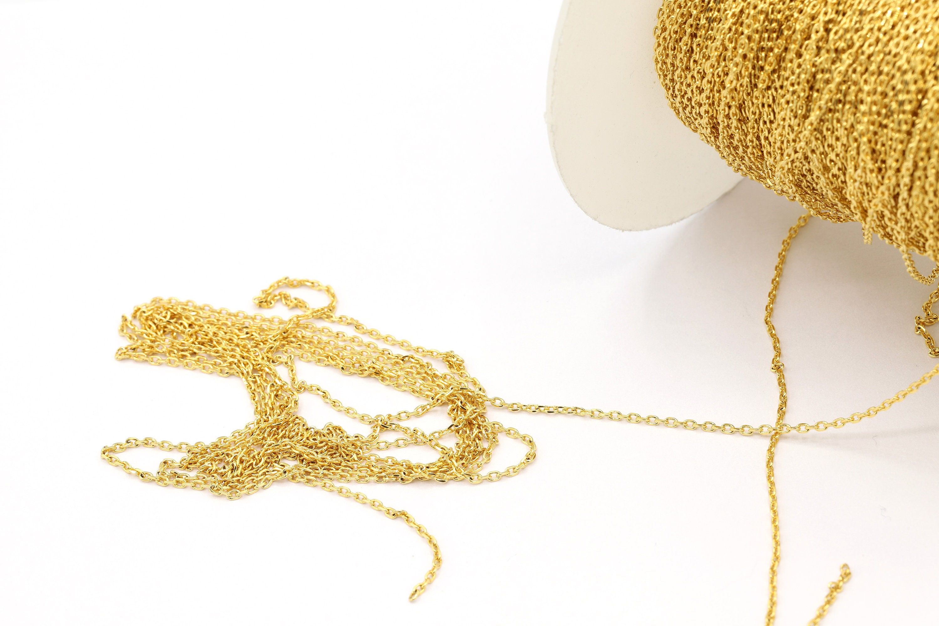 11x15mm 24 K Shiny Gold Plted Faceted Chains Soldered - Etsy