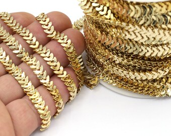 33 Feet 6mm Gold Tone Gold Arrow Chains Chevron Chains - Etsy