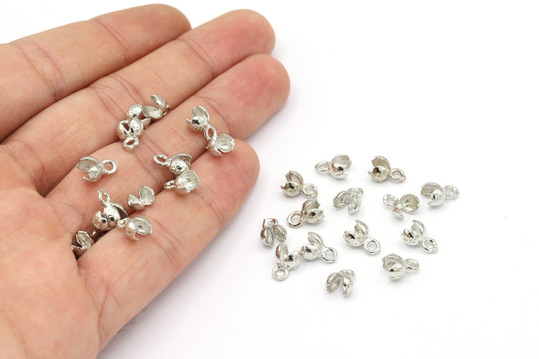 Rhodium Plated Connector, Crimp , Ball Chain Connector, Pendant Bails ...