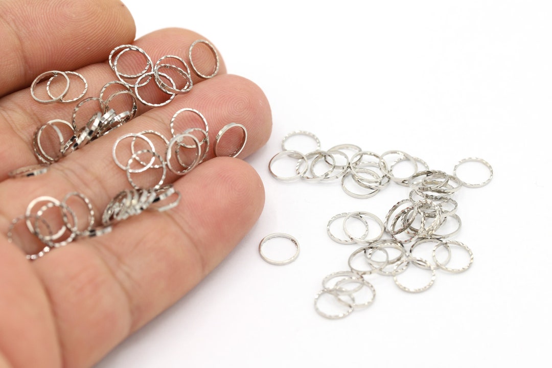 8mm Rhodium Plated Closed Ring, Connectors, Circle Connectors, Rhodium ...