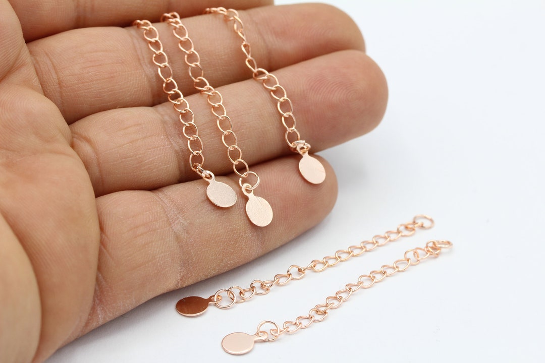 2,5'' Rose Gold Plated Extender Chains , Extension Chains - RSG610 - Etsy