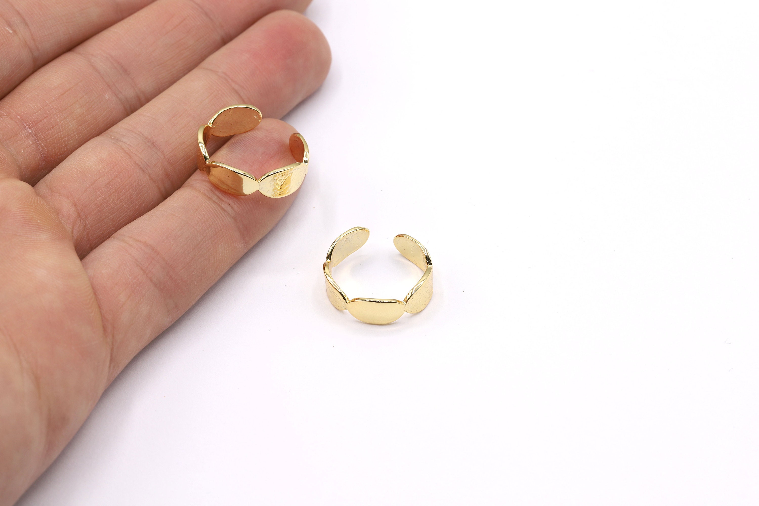 24 k Shiny Gold Plated Adjustable Ring Settings Shiny Gold | Etsy