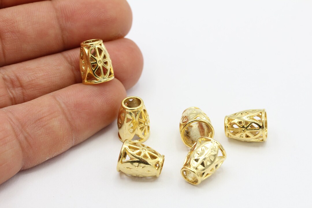 10x13mm 24 K Shiny Gold Plated End Cap , Bead Cap , Filigree End Cap ...