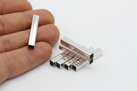 5x5x30mm Rhodium Plated Square Tubes Tube Beads Tubes - Etsy