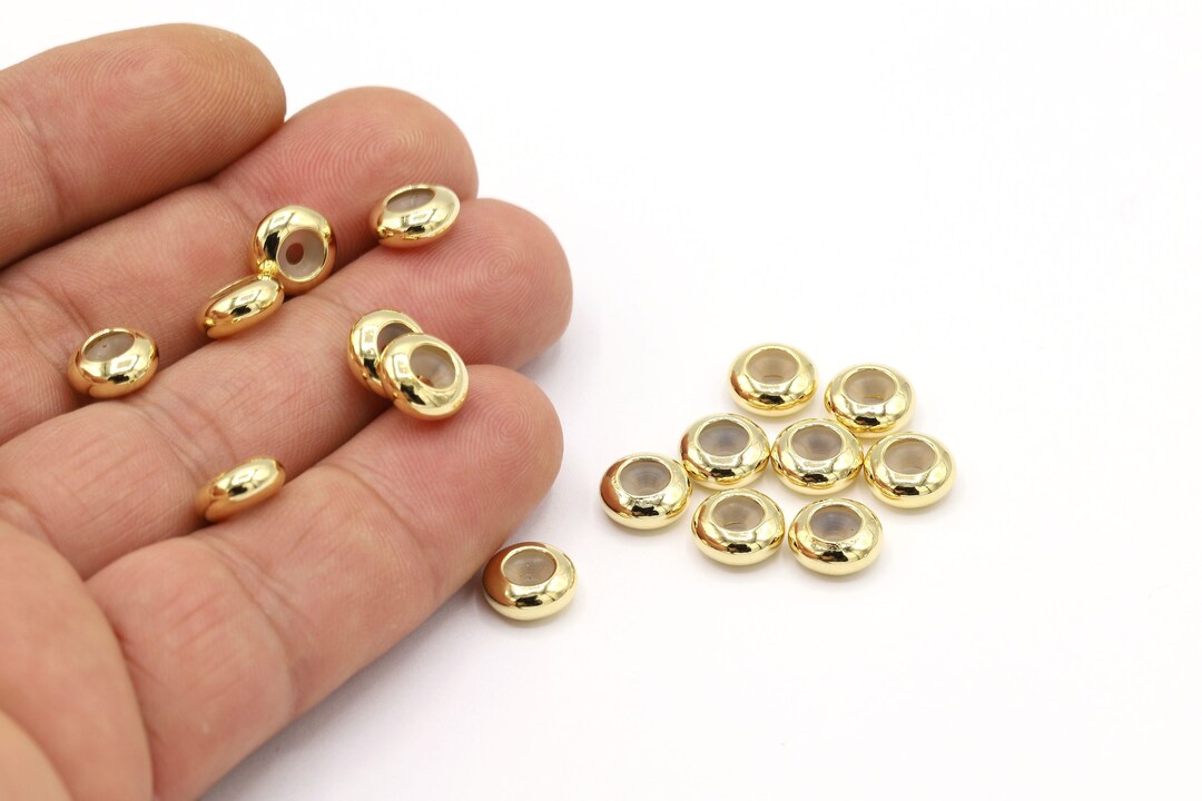 4x10mm 24 K Shiny Gold Plated Rubber Stopper, Gold Plated Connector ...