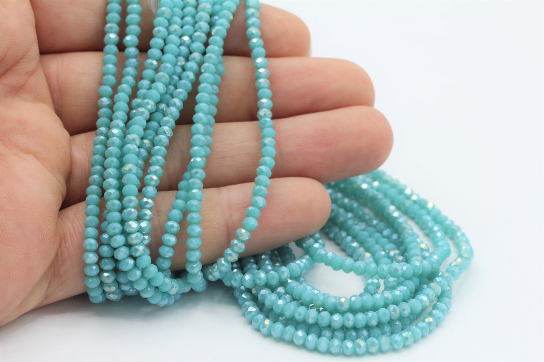 3mm Crystal Beads , 1 Strand (140 Pcs) , Rondelle Crystal Bead, Faceted ...