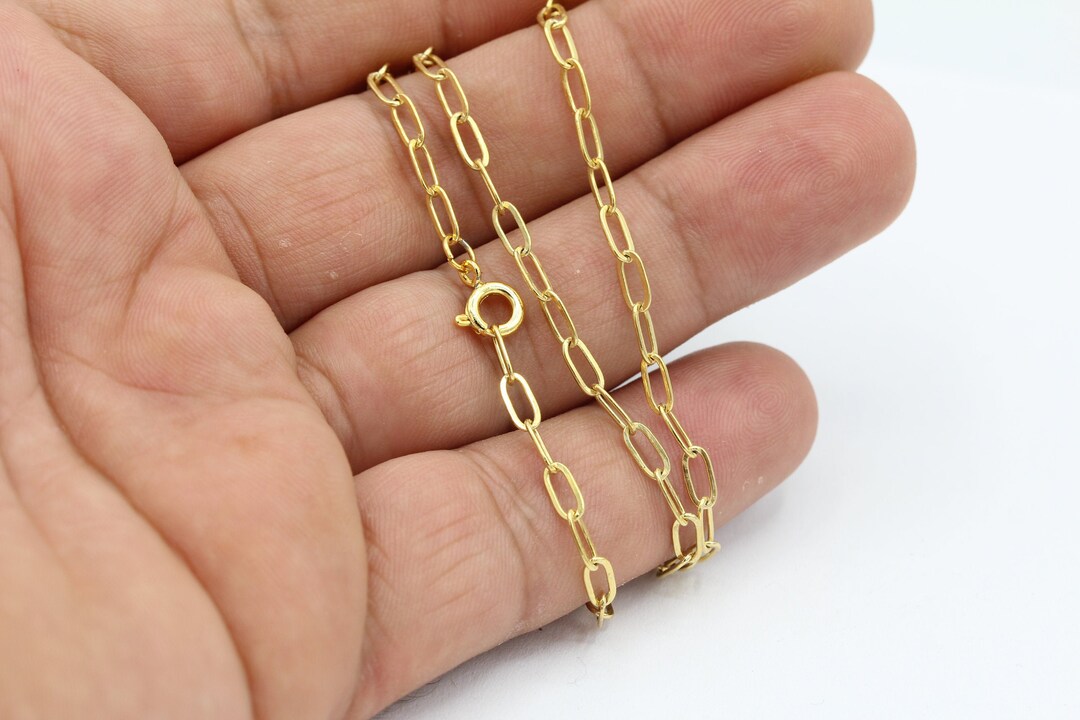 Shiny Gold Plated Finished Chain, Finished Necklace, Gold Plated Ready ...
