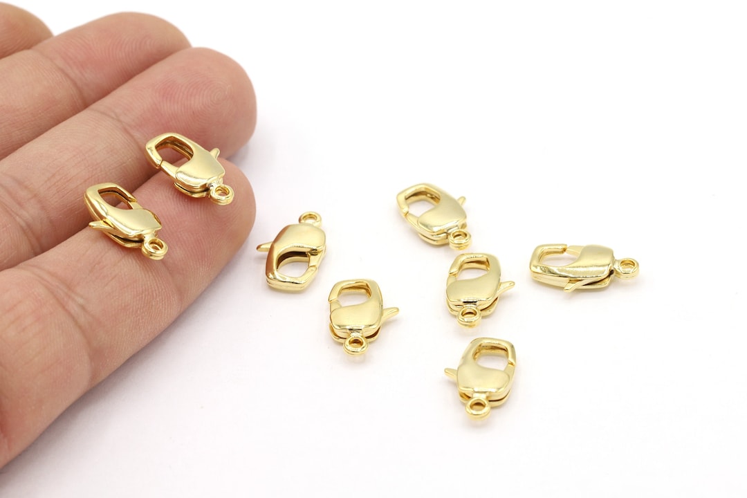 8x16mm 24 K Shiny Gold Plated Lobster Clasp, Gold Plated Necklace ...