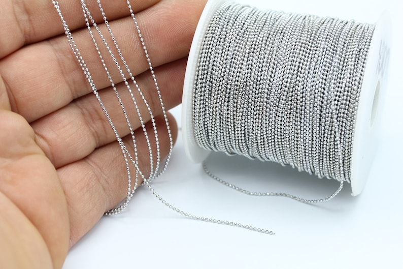 1mm Rhodium Plated Ball Chains Faceted Ball Chains CHN24 - Etsy