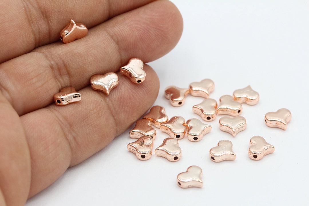 7x8mm Rose Gold Plated Heart Charms , Mini Heart Pendants , Necklace ...