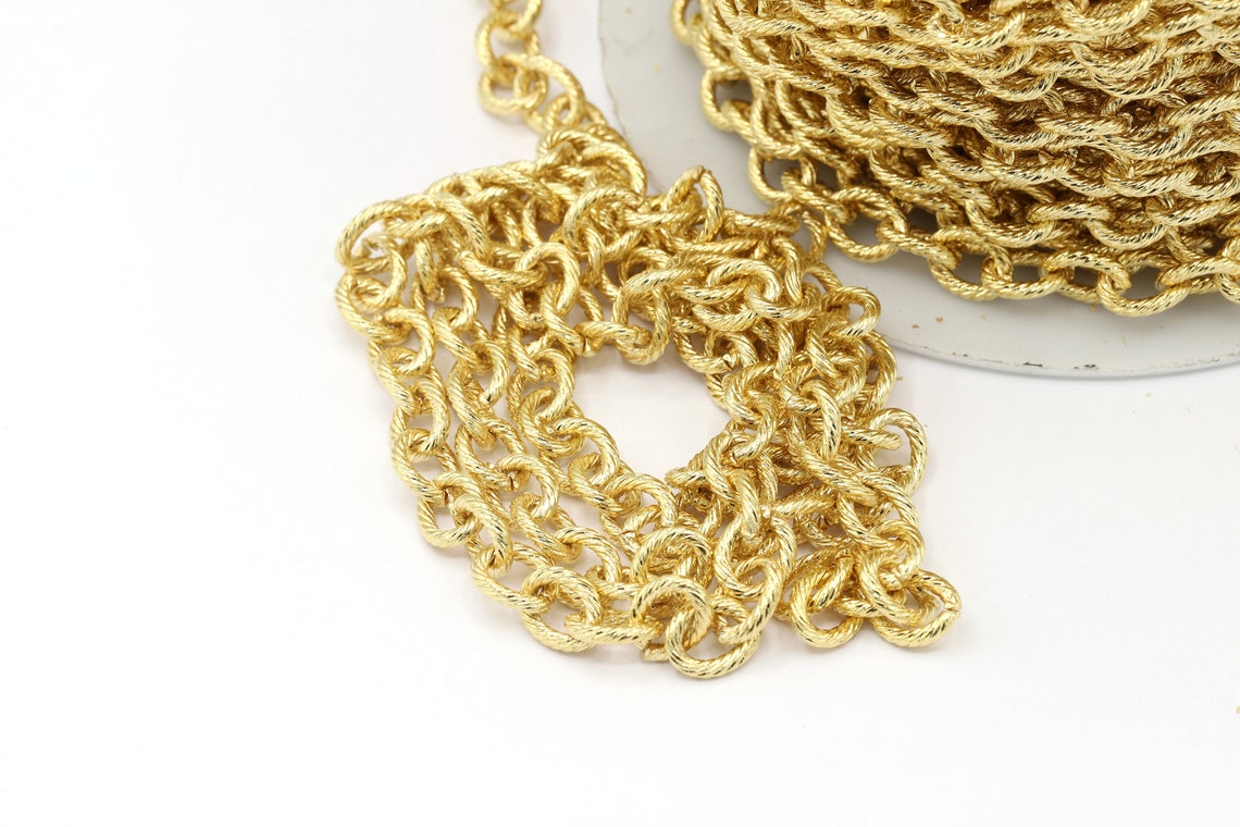 7mm 24 K Shiny Gold Plated Rolo Chains Round Linked Chains - Etsy