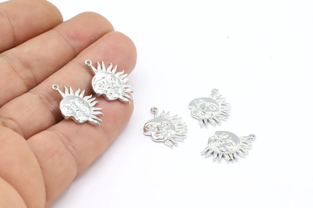 16,5 x 23 mm rhodinierter Sonnenanhänger, Sonnenanhänger ...
