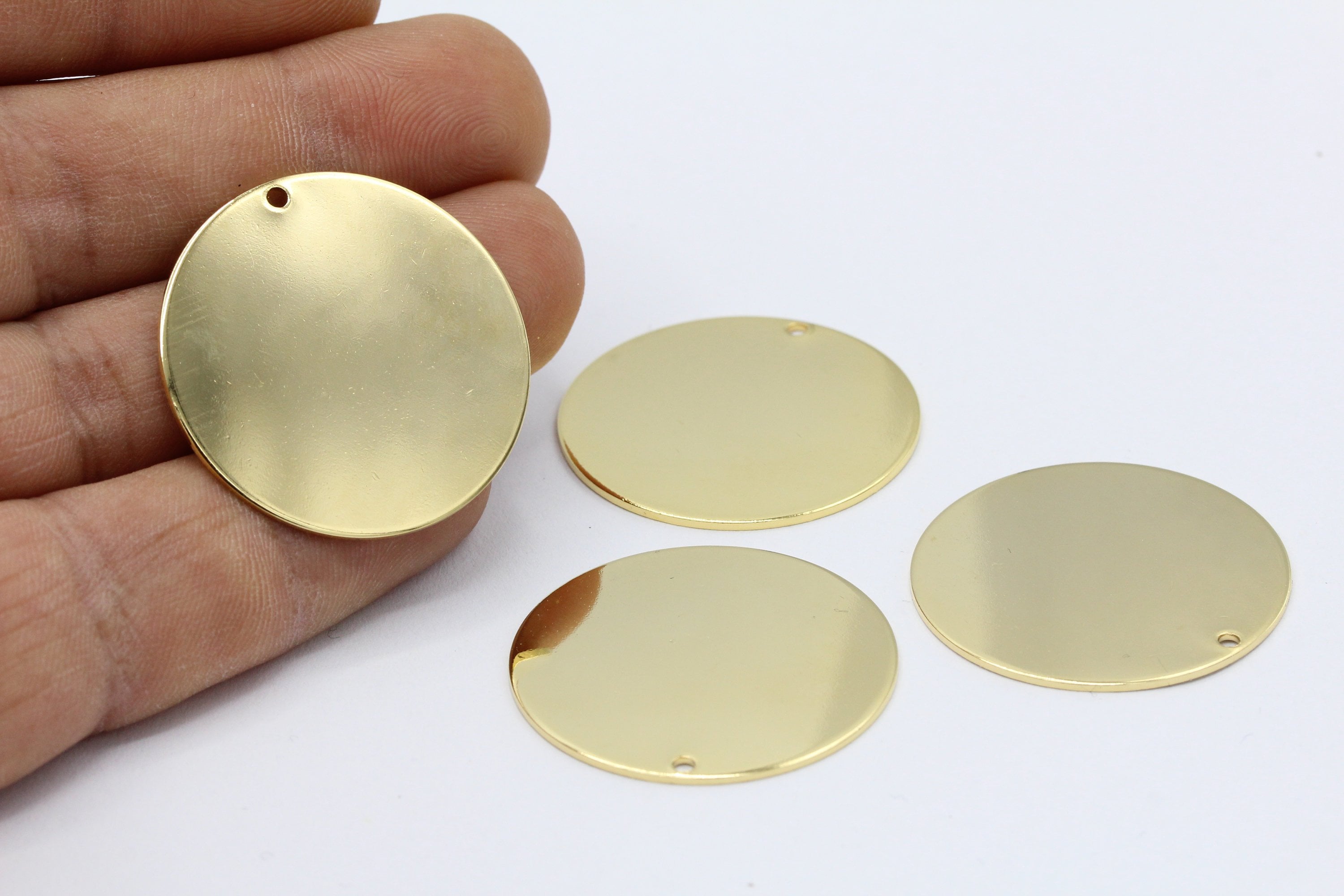 32mm 24 K Shiny Gold Plated Round Disc , Stamping Blank , Coins ...