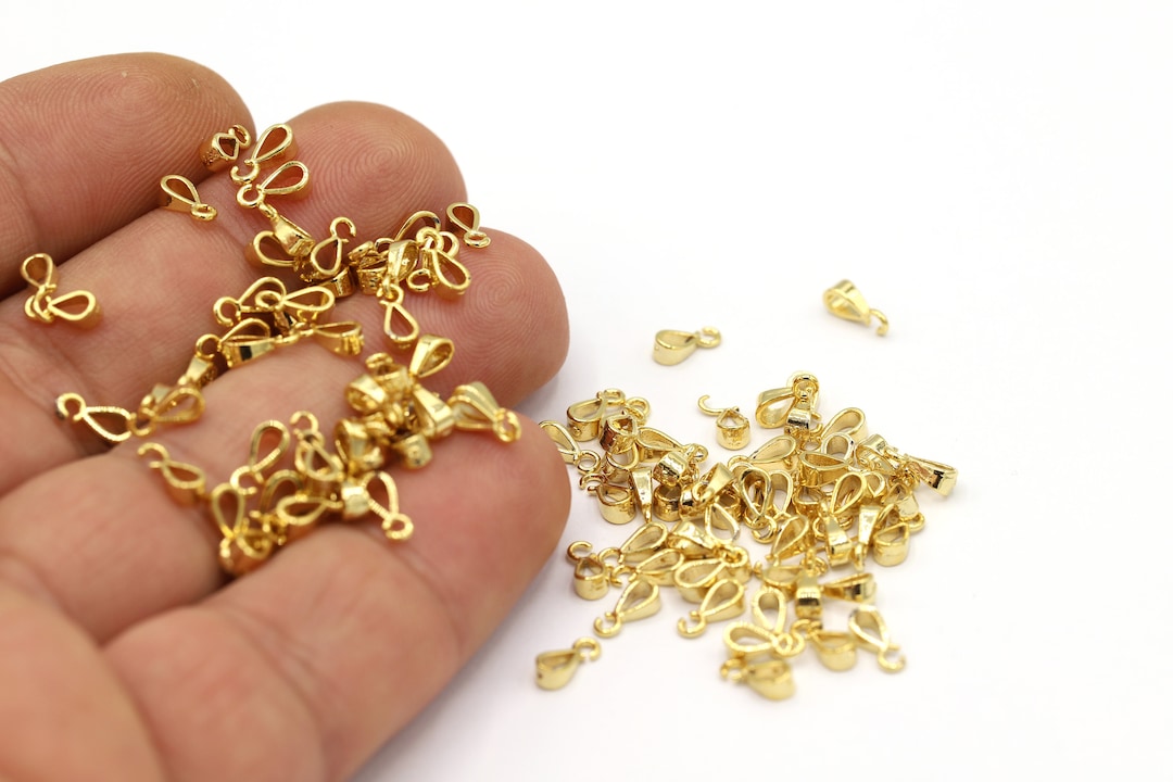 7mm 24 K Shiny Gold Plated Pendant Bail, Gold Plated Bail, Pendant ...