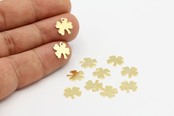 10x11mm 24 K Shiny Gold Plated Clover Charms Clover Pendants - Etsy