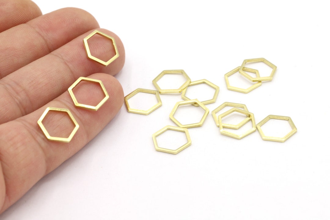 12mm Raw Brass Hexagon Closed Ring, Raw Brass Hexagon Ring, Hexagon ...