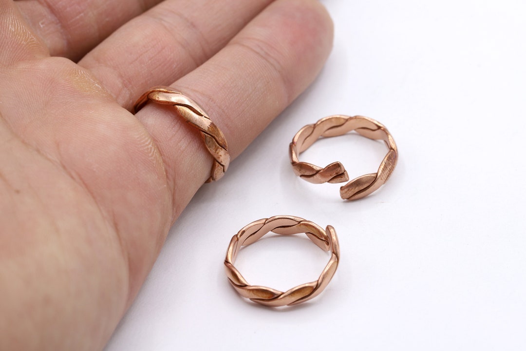 Inner Size 17mm Raw Cooper Ring Settings , Adjustable Rings , Hammared ...
