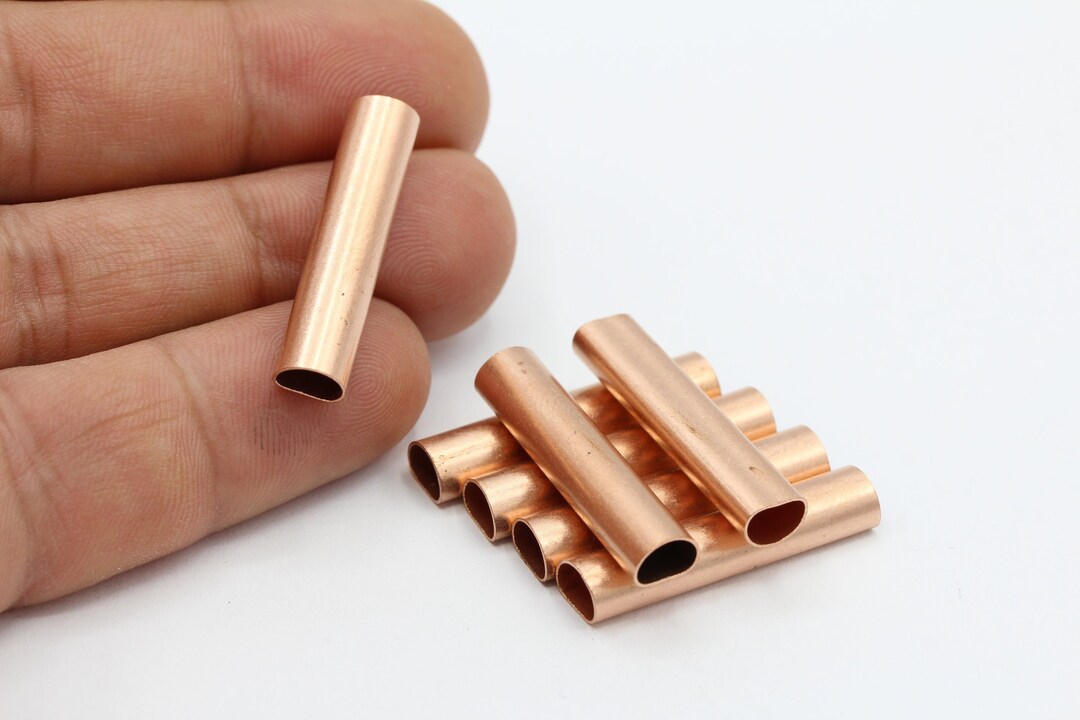 4x7x30mm Raw Copper Semi Circle Tubes , Semi Circle Tube Beads , Tubes ...