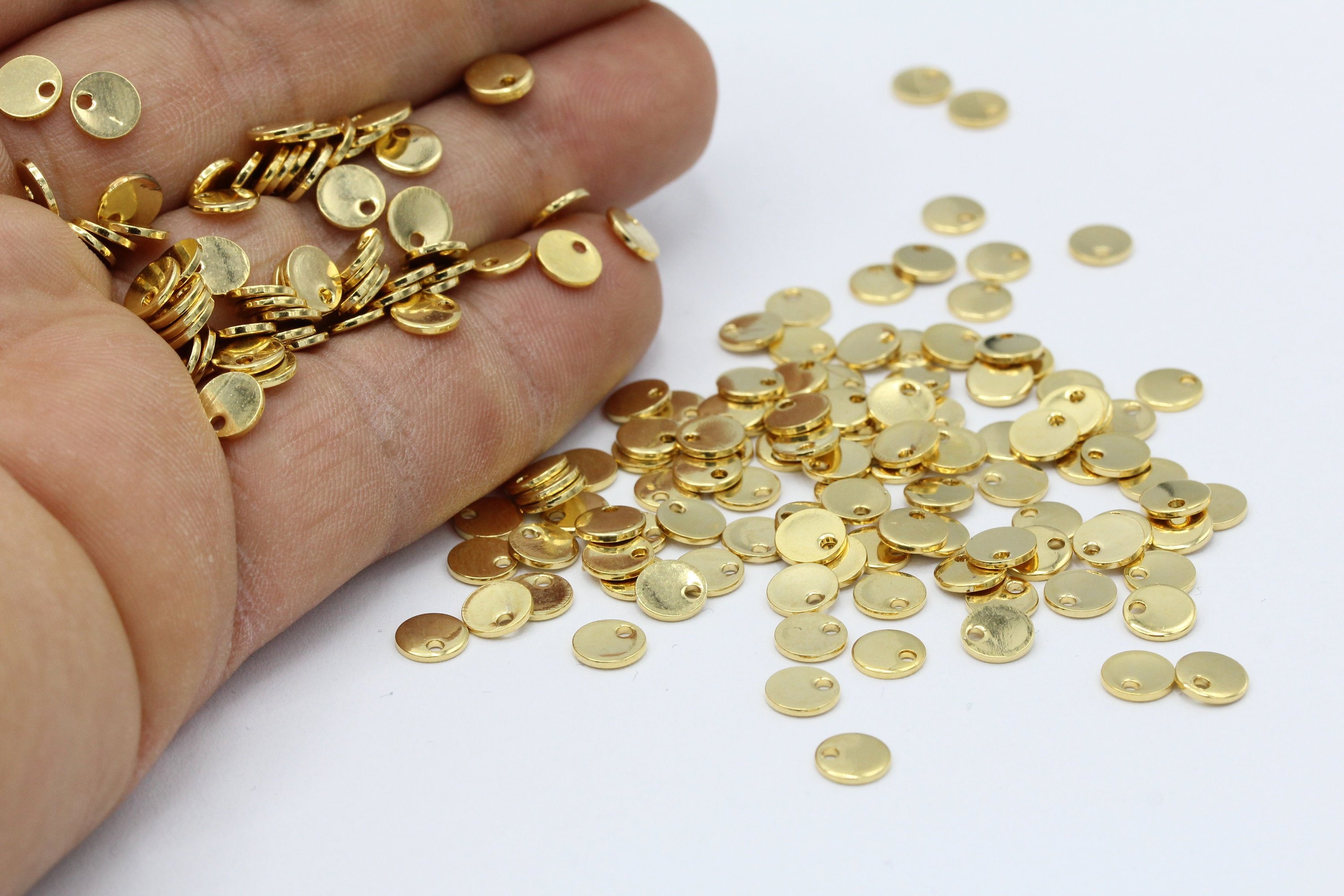 6mm 24 K Shiny Gold Plated Round Disc Stamping Blank Coins - Etsy