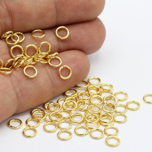 30mm 24 K Shiny Gold Plated Key Chain Rings With Attached - Etsy