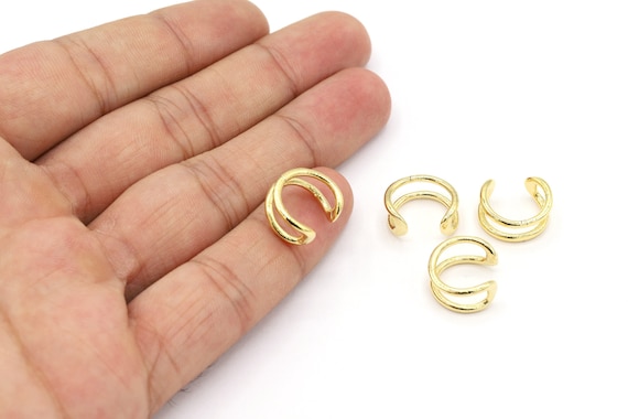 24 k Shiny Gold Plated Earring Findings Dainty Hoops micro Pave Hoop Earrings Gold Plated Earring cartilage earring 12 mm GLD849