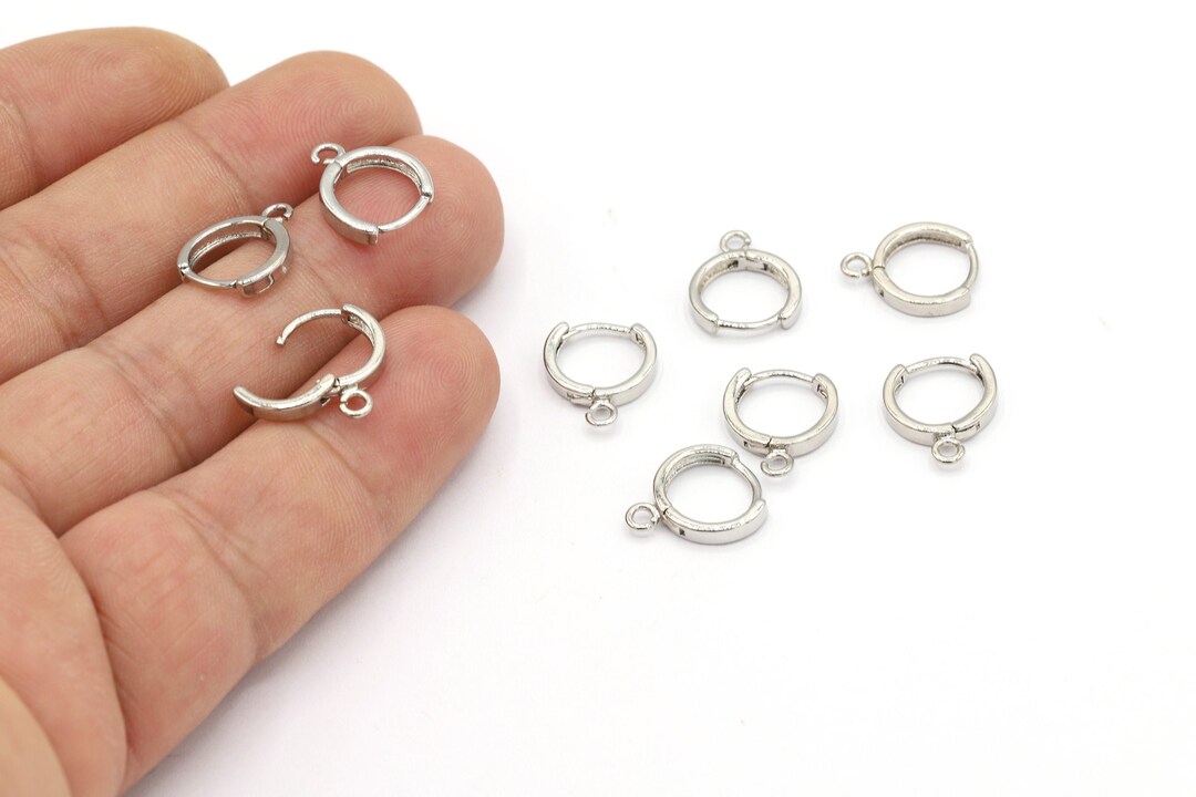 12x14mm Rhodium Plated Lever Back Earring Findings, Plain Lever Back ...