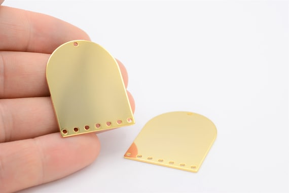 28x35mm 24 K Shiny Gold Plated D Shape Charms Multi Hole - Etsy