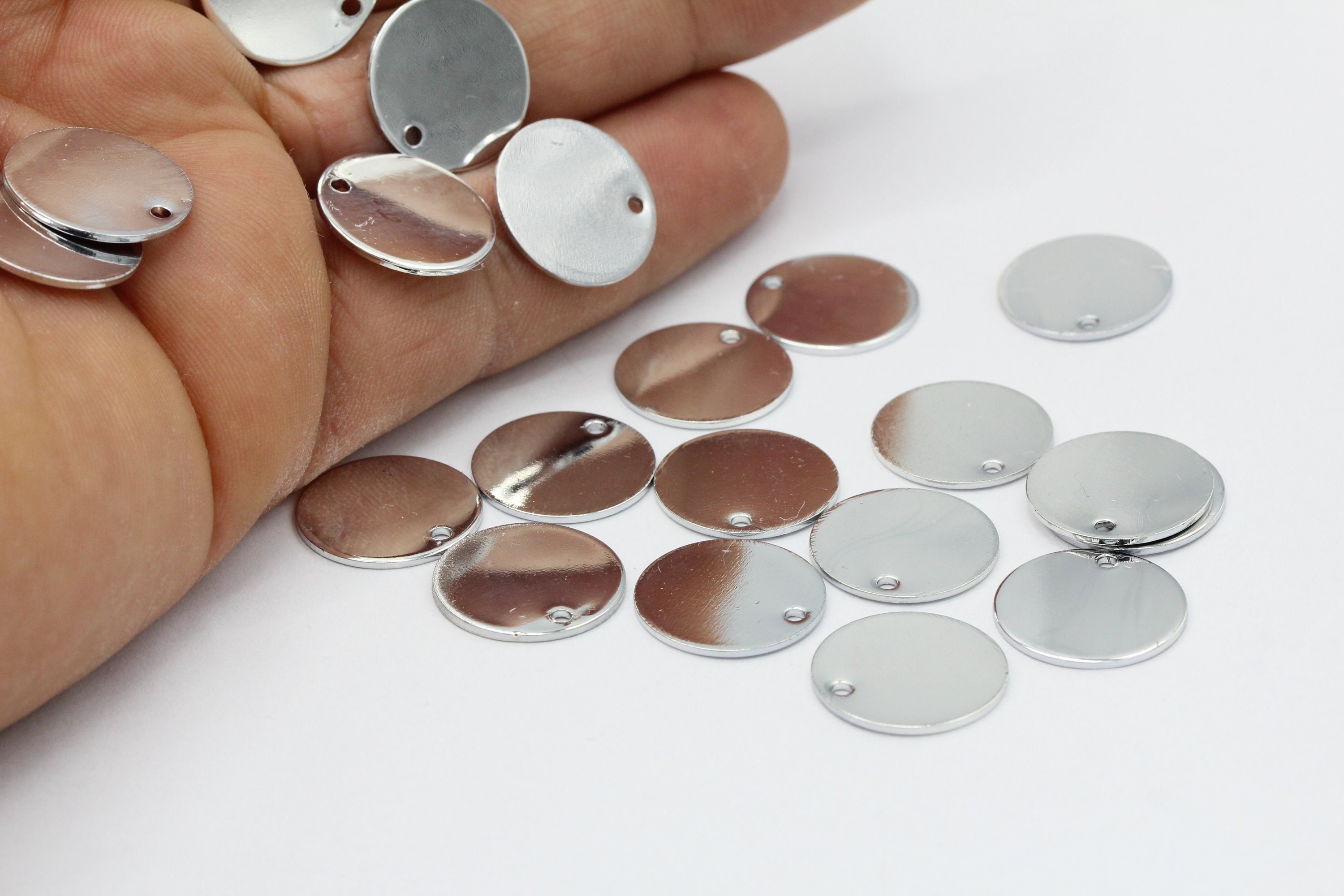16mm Rhodium Plated Round Disc Stamping Blank Coins - Etsy