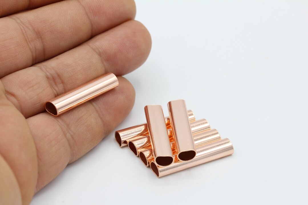 4x7x30mm Rose Gold Plated Semi Circle Tubes , Semi Circle Tube Beads ...