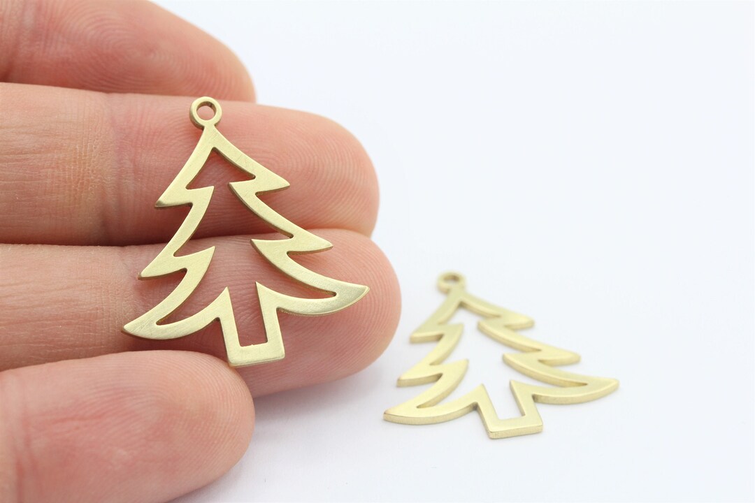 24x27mm Raw Brass Pine Tree Charms , Necklace Findings - RAW-337 - Etsy