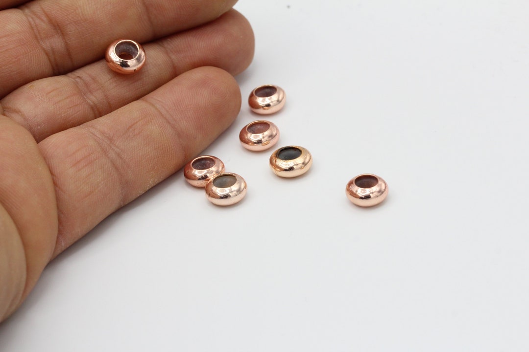 4.5x9mm Rose Gold Plated Rubber Stopper, Rose Gold Plated Connector ...