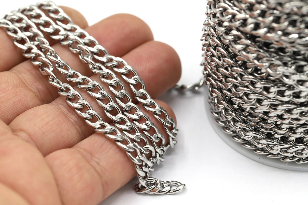 5x7,5mm Steel Rectangle Chain, Bulk Chains, Handmade Steel Chains ...