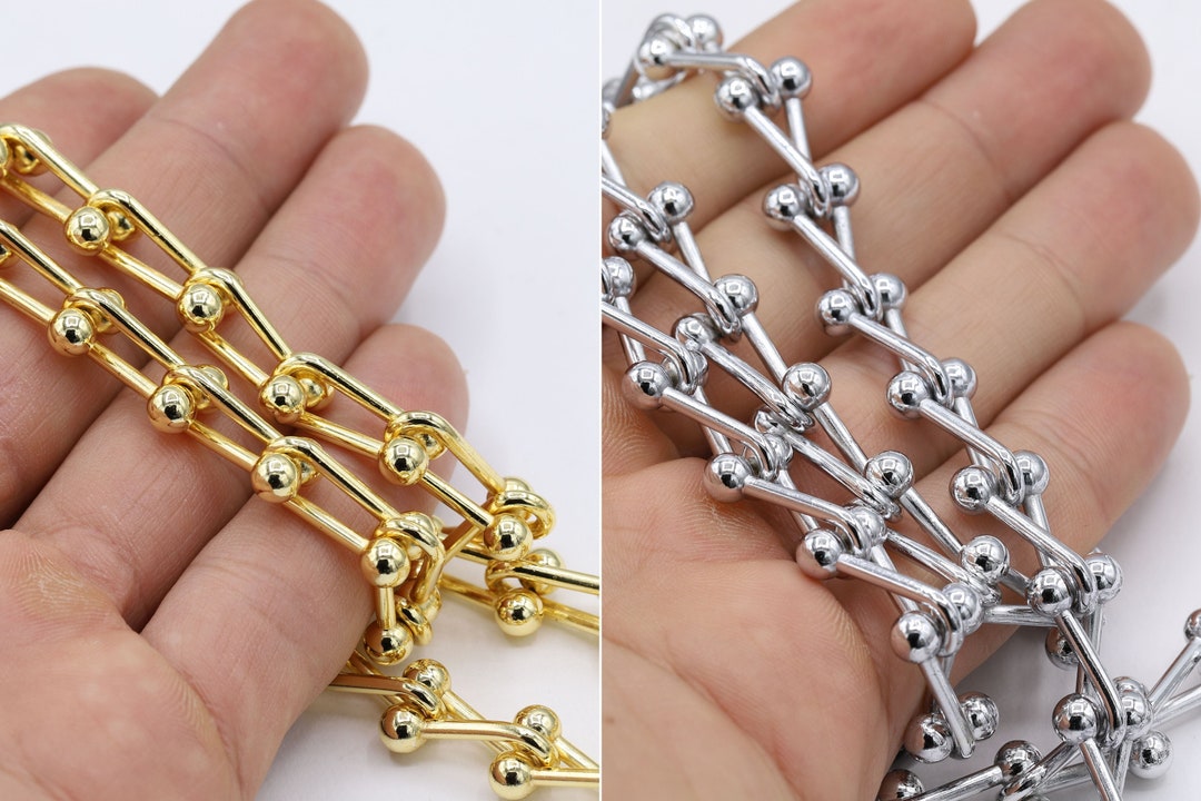 24k Shiny Gold Plated Chain, Silver Plated Chain, Handmade Chain, Bulk ...