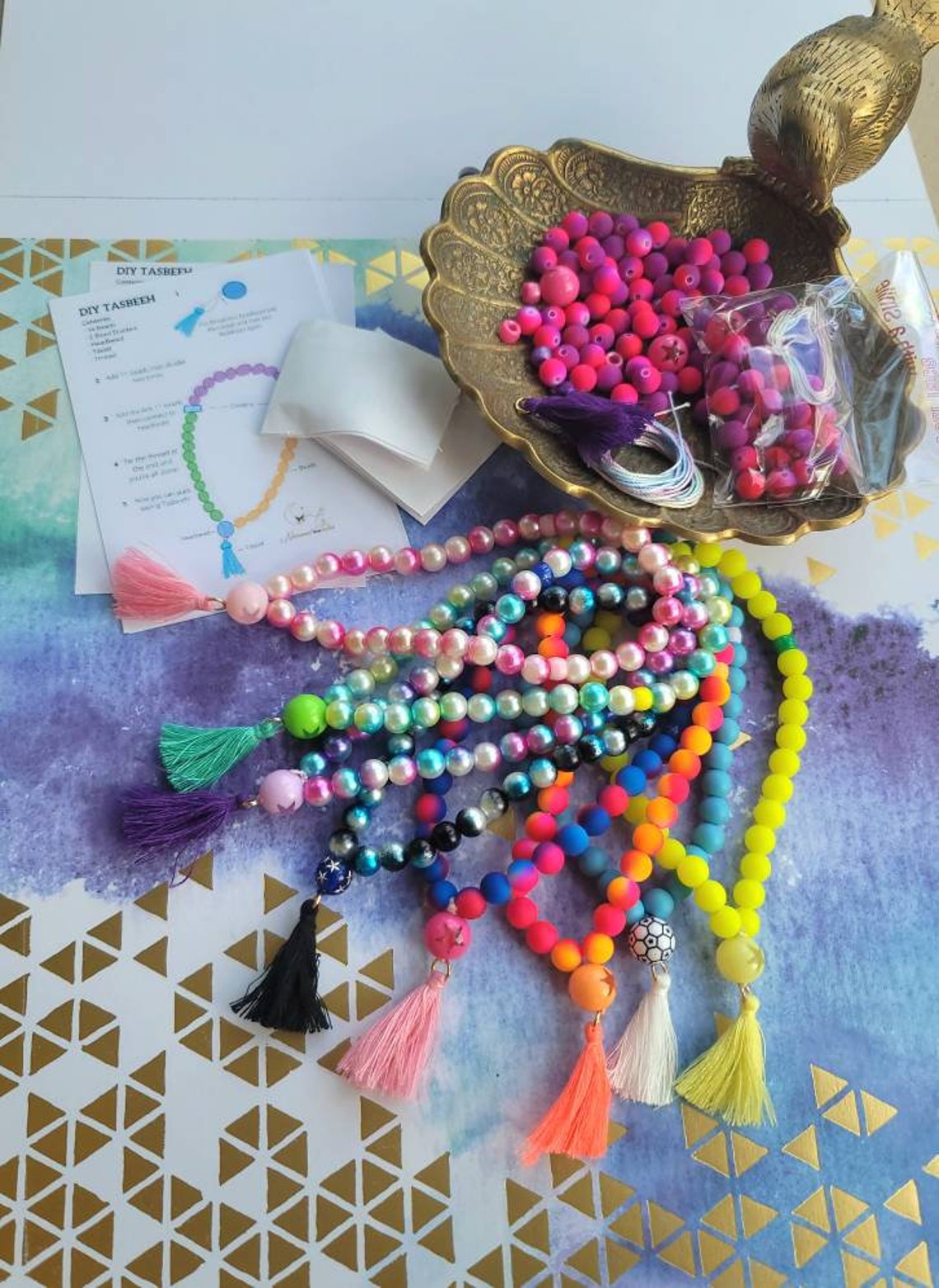 DIY Tasbih Make Your Own Misbah Tasbeeh Kit Ramadan - Etsy