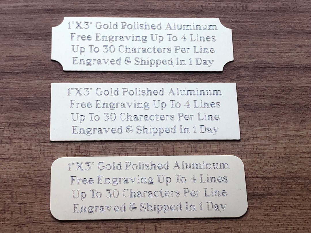 Custom Engraved Gold Plate: Personalized Award Plaque (1"x3") - Etsy