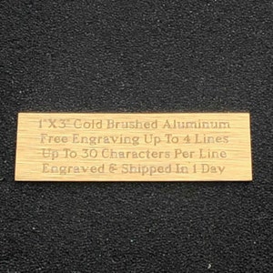 Custom Engraved Personalized Plate 1"x3" Name Plate Plaque Award Art ...