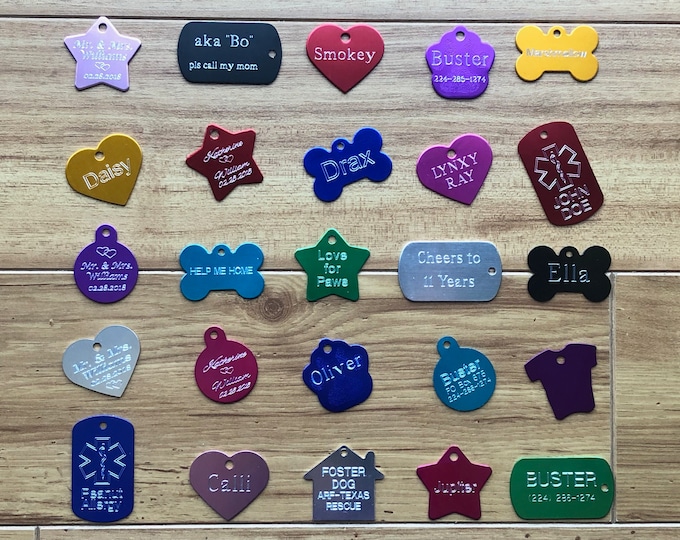 CUSTOM Customized Engraved Personalized Pets Dogs Cats Medical - Etsy