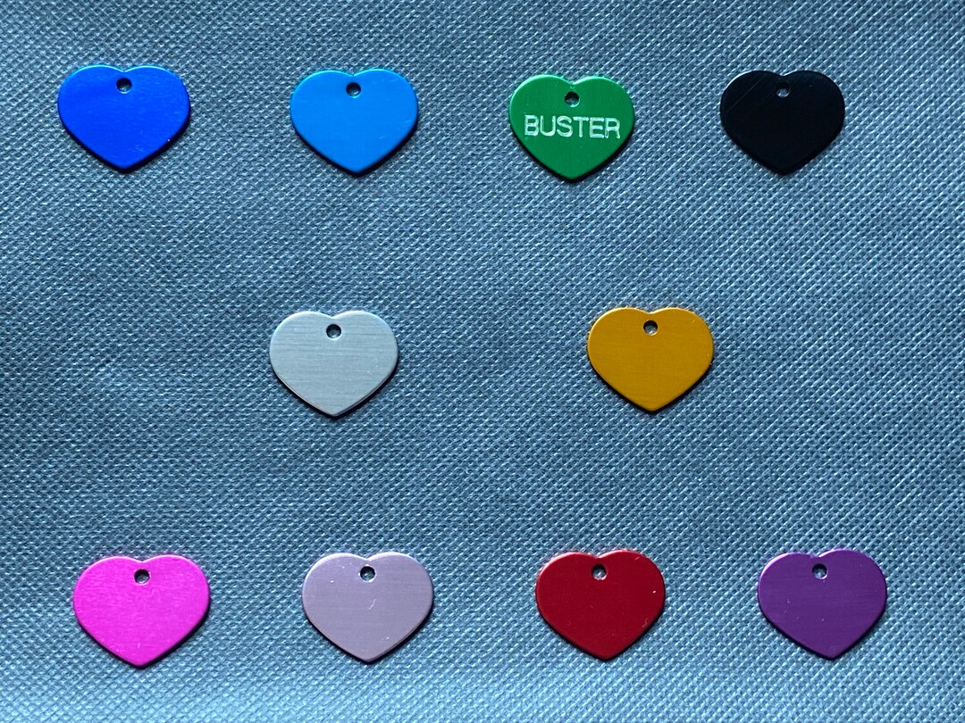 Heart Shaped Engraved Pet ID Tag: Personalized Dog Cat Collar Tag - Etsy