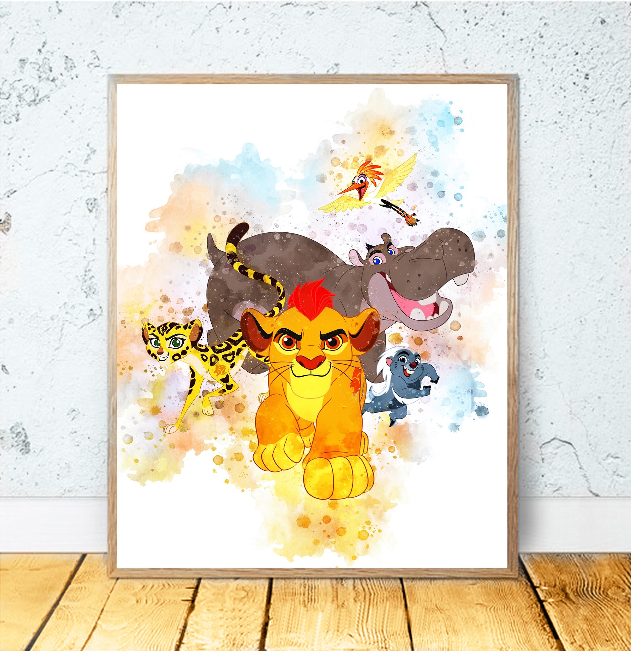 The Lion King-The Lion Guard A4 Watercolour Print Prints Digital Prints ...