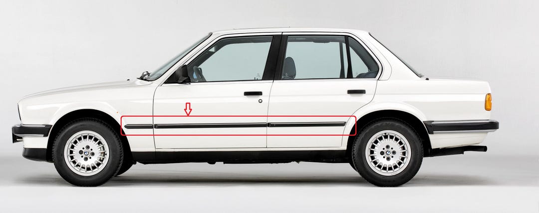 BMW E30 Sedan Door Molding Trim Side Body Kit Strip NOS Germany 6 Pcs ...