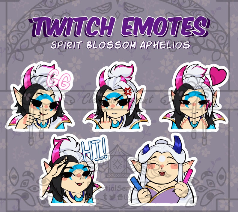 Spirit Blossom Aphelios Twitch Emotes - Etsy