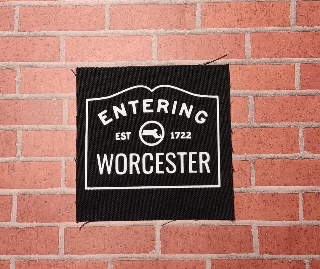 Vinyl Sew on Punk Patch: Massachusetts Town Sign- Worcester - Heavy ...
