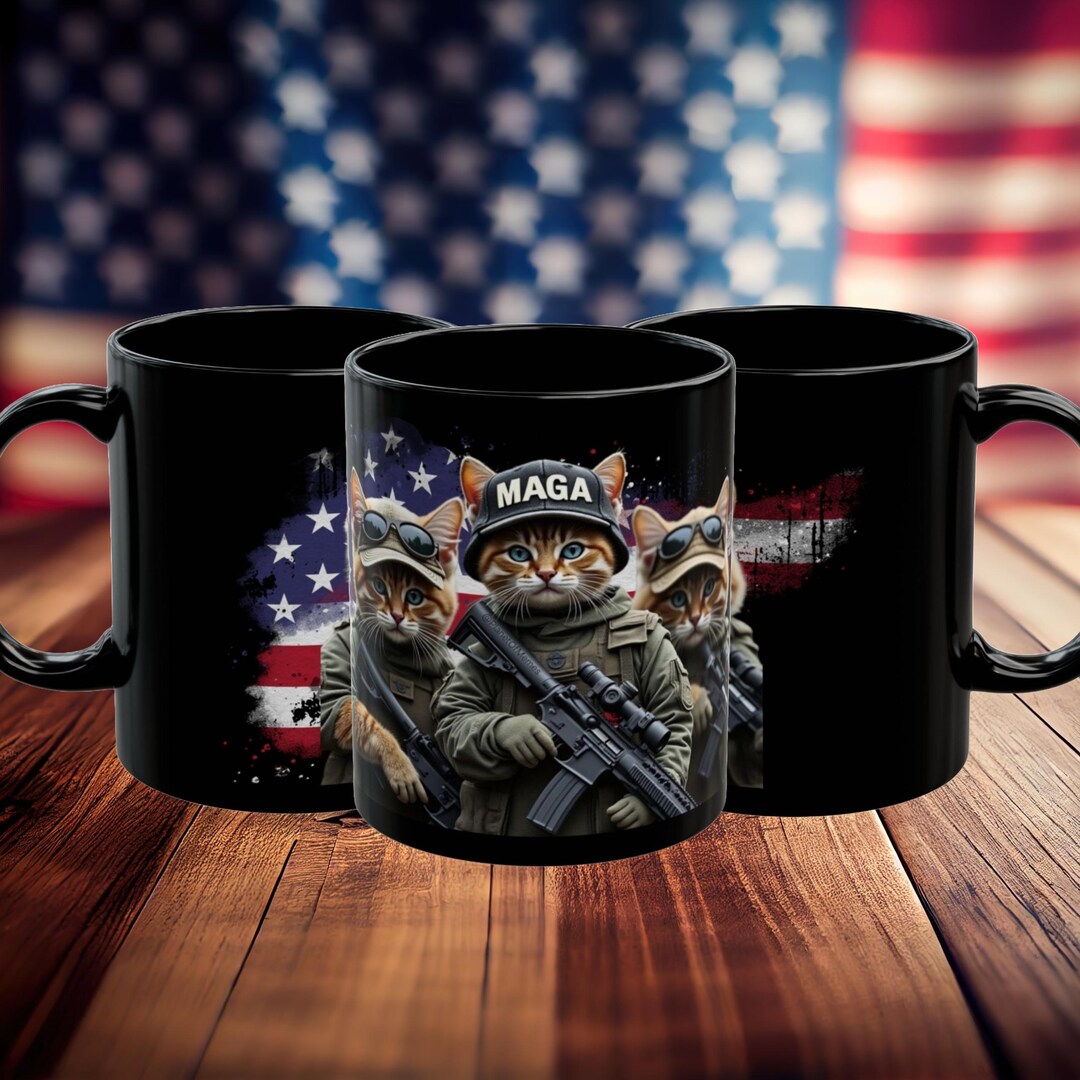 MAGA Military Cat Mug: Patriotic USA Pride, Donald Supporter Gift - Etsy