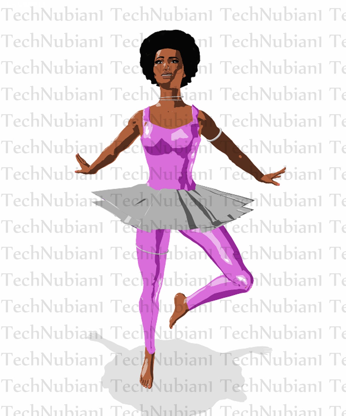 Black Ballerinas in Blue & Pink African American Artwork Instant ...