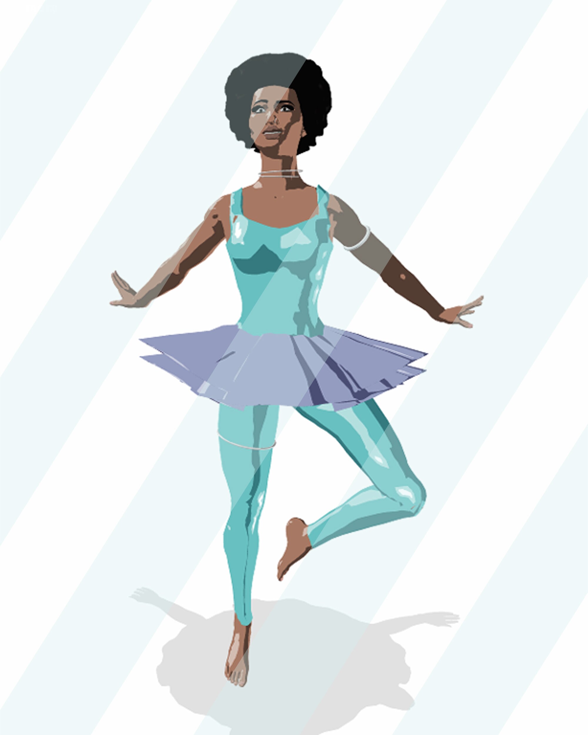 Black Ballerinas in Blue & Pink - African American Artwork - Instant ...